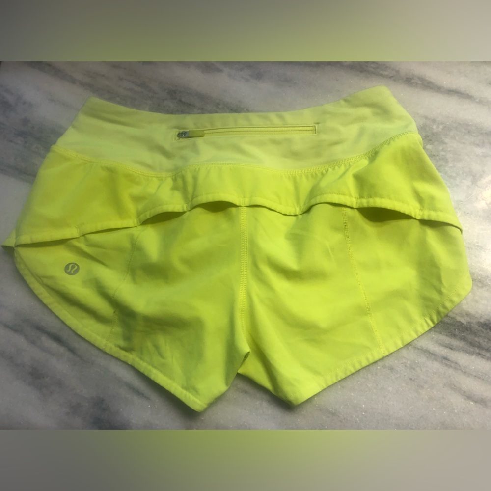 Lululemon Rare Highlight Yellow Speed Up Shorts 25” Gem